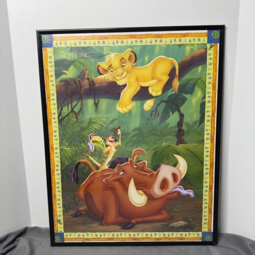 VTG 90's Disney Lion King Simba Timon Pumbaa Bugs 16x20 Poster in Frame ...