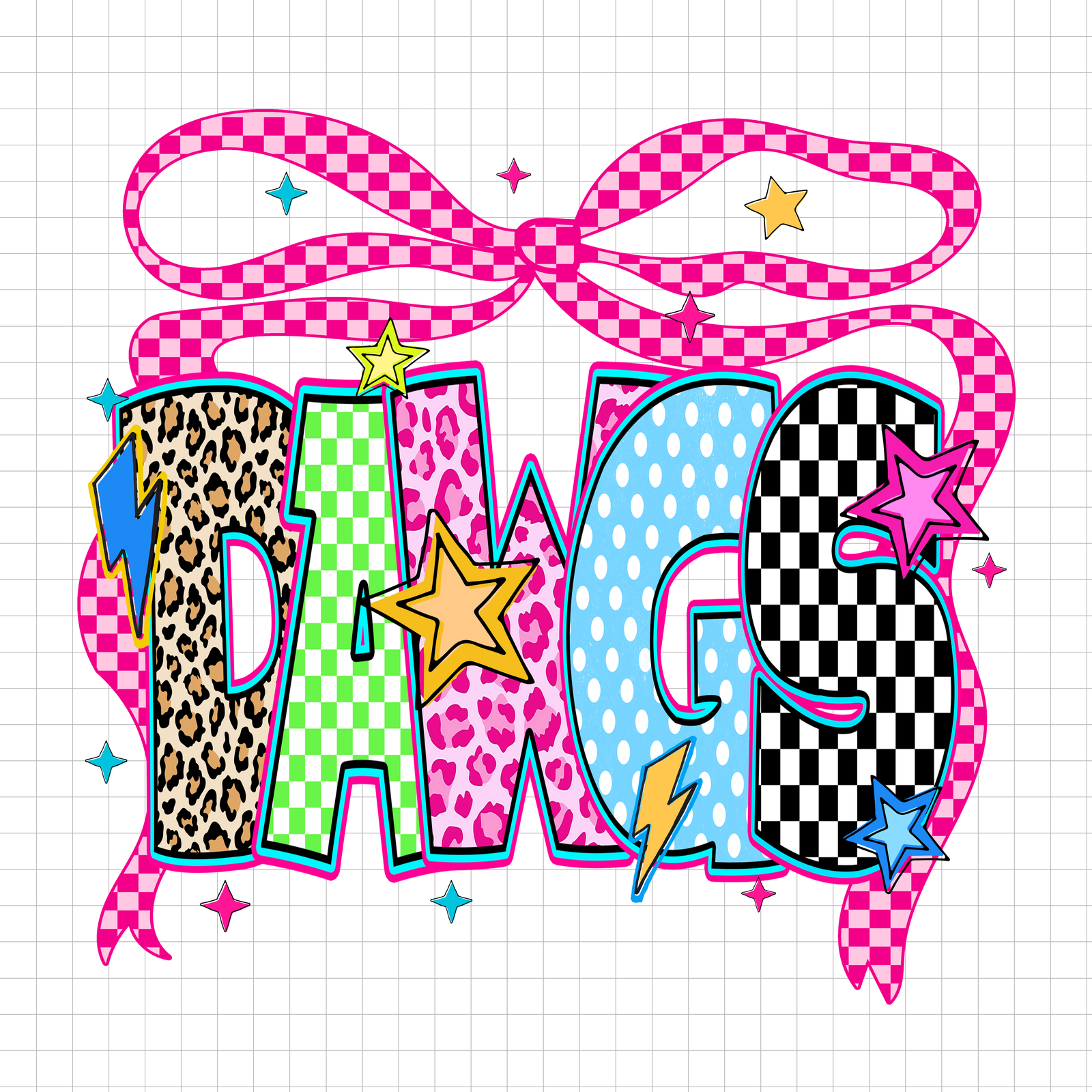 Coquette Bow Dawgs PNG, Dawgs Mascot PNG, Y2K Leopard Lightning Star ...