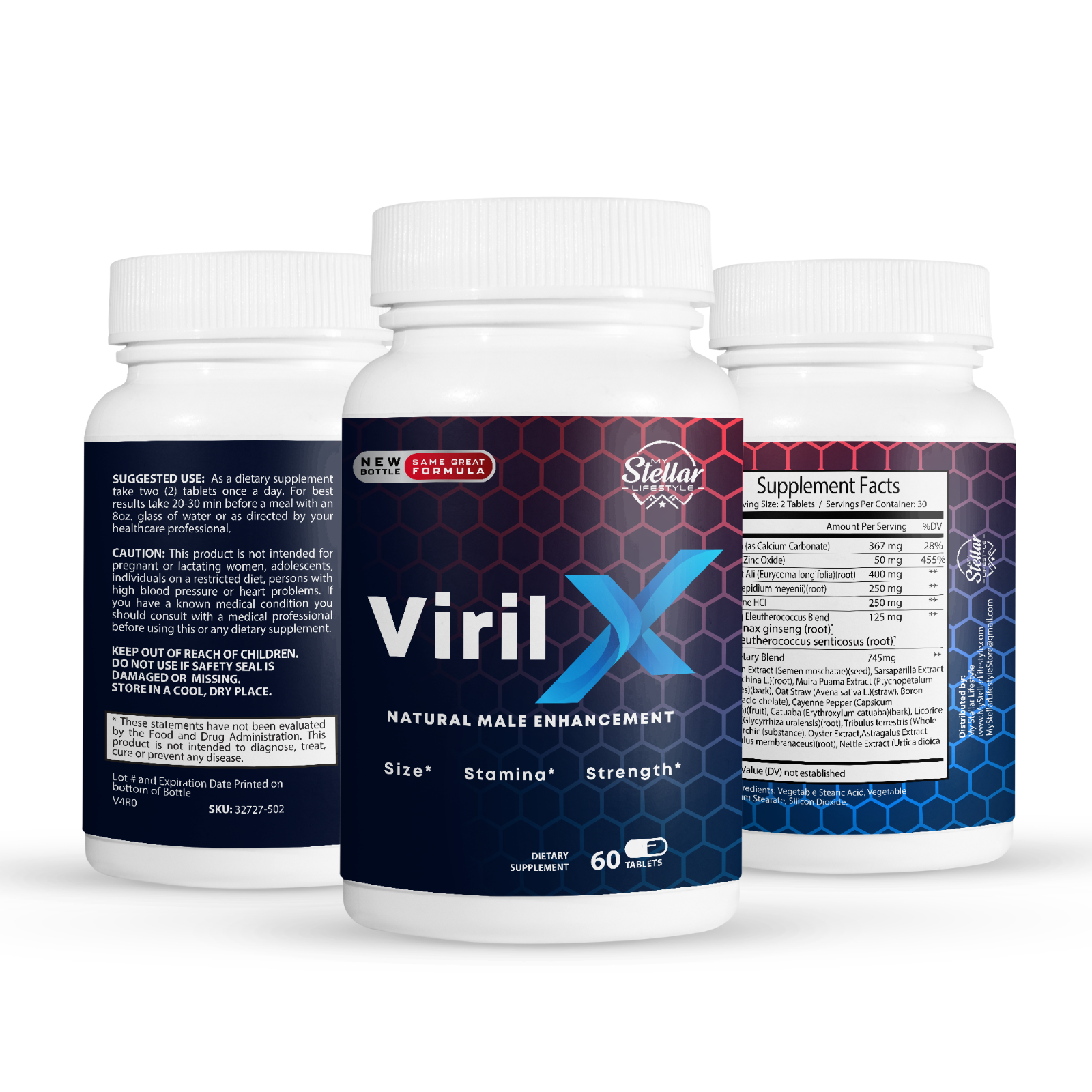 10 Pack Viril X, refuerzo de rendimiento para hombres-60 Tabletas x10 ...