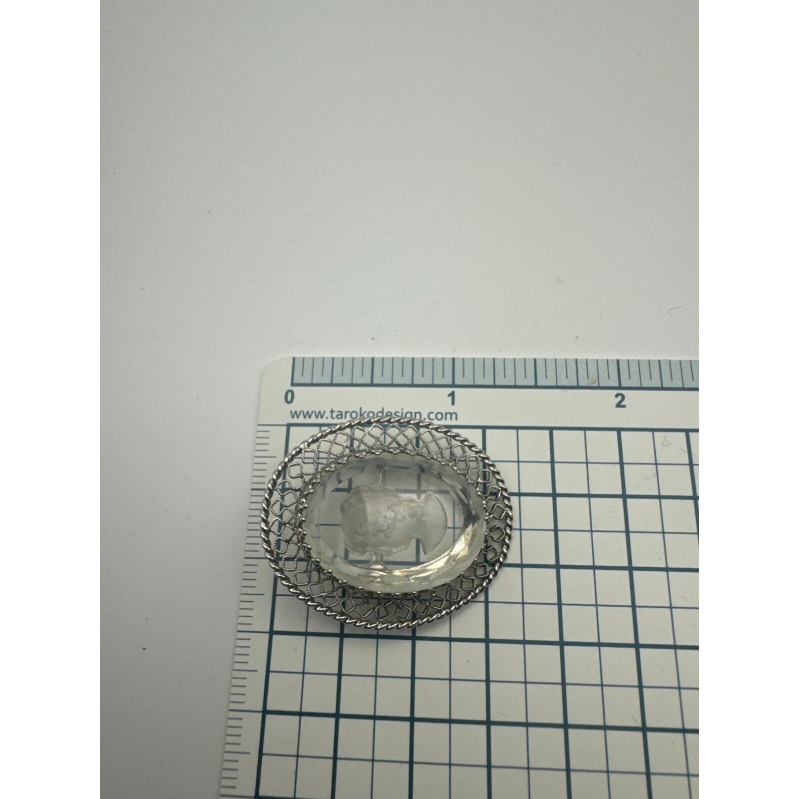Vintage Whiting & Davis Intaglio Clear Glass Cameo Reverse Carved ...