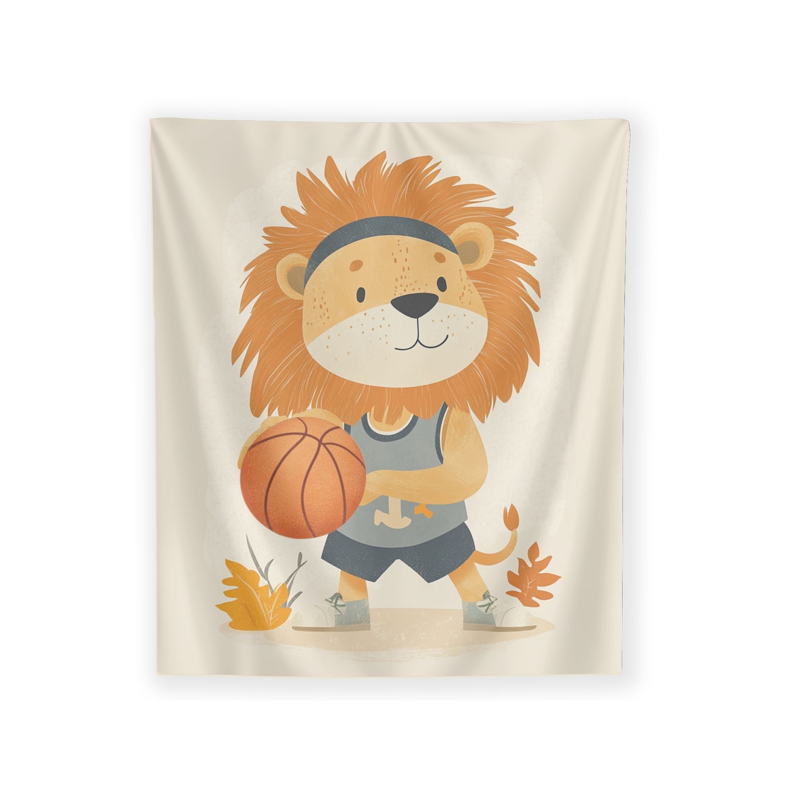 Leon the Slam Dunk Lion Wall Tapestry by Dancing Littles Jungle ...