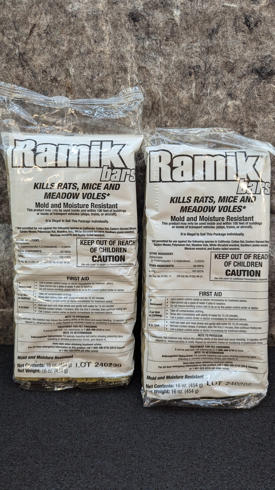 Lot of 2 Neogen Ramik Rat Poison Bar - 4 pack, 16 oz bars - Household ...