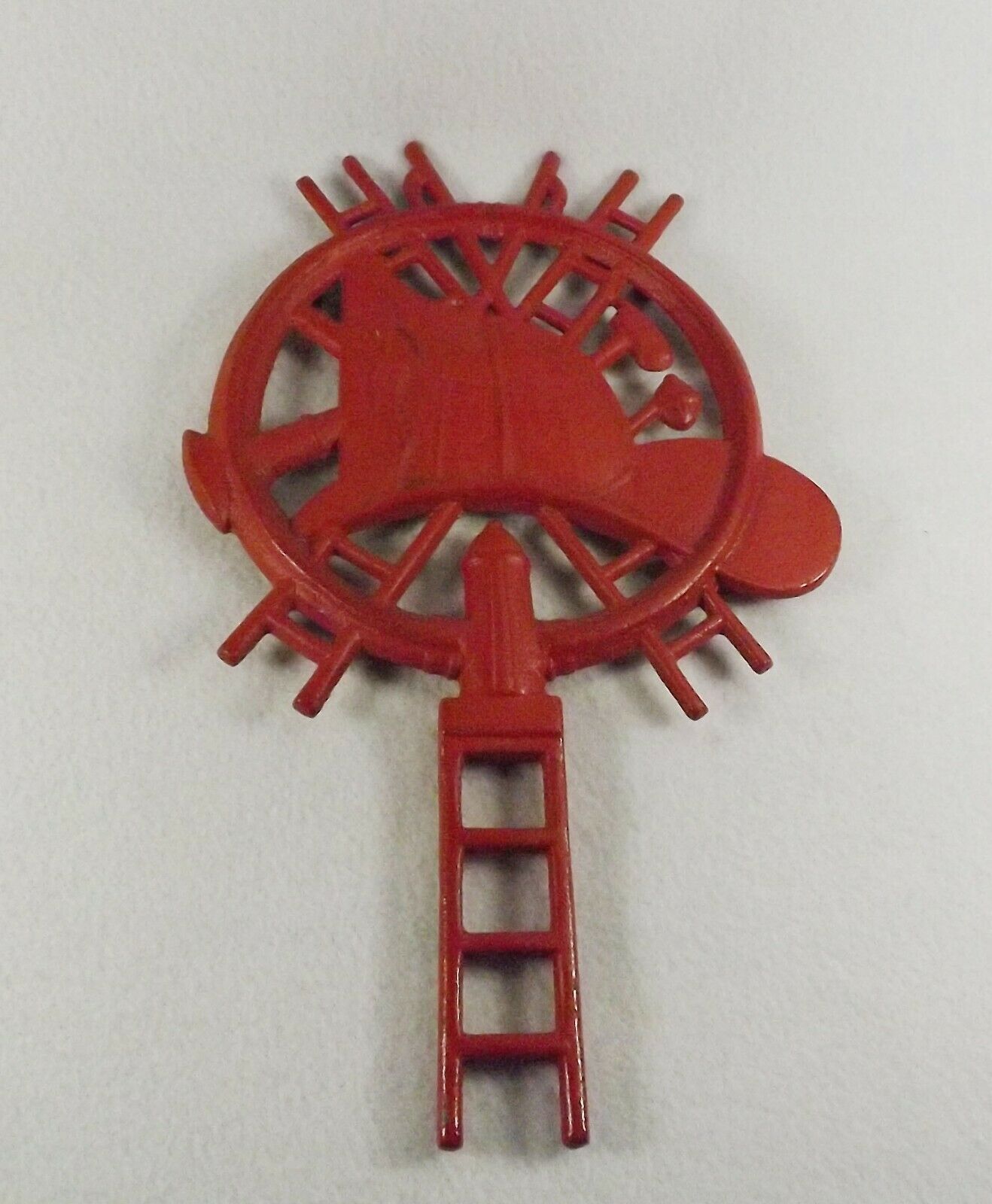 Red Fireman Cast Iron Trivet Fire Hat Ladders Hydrant Numbered Vintage ...