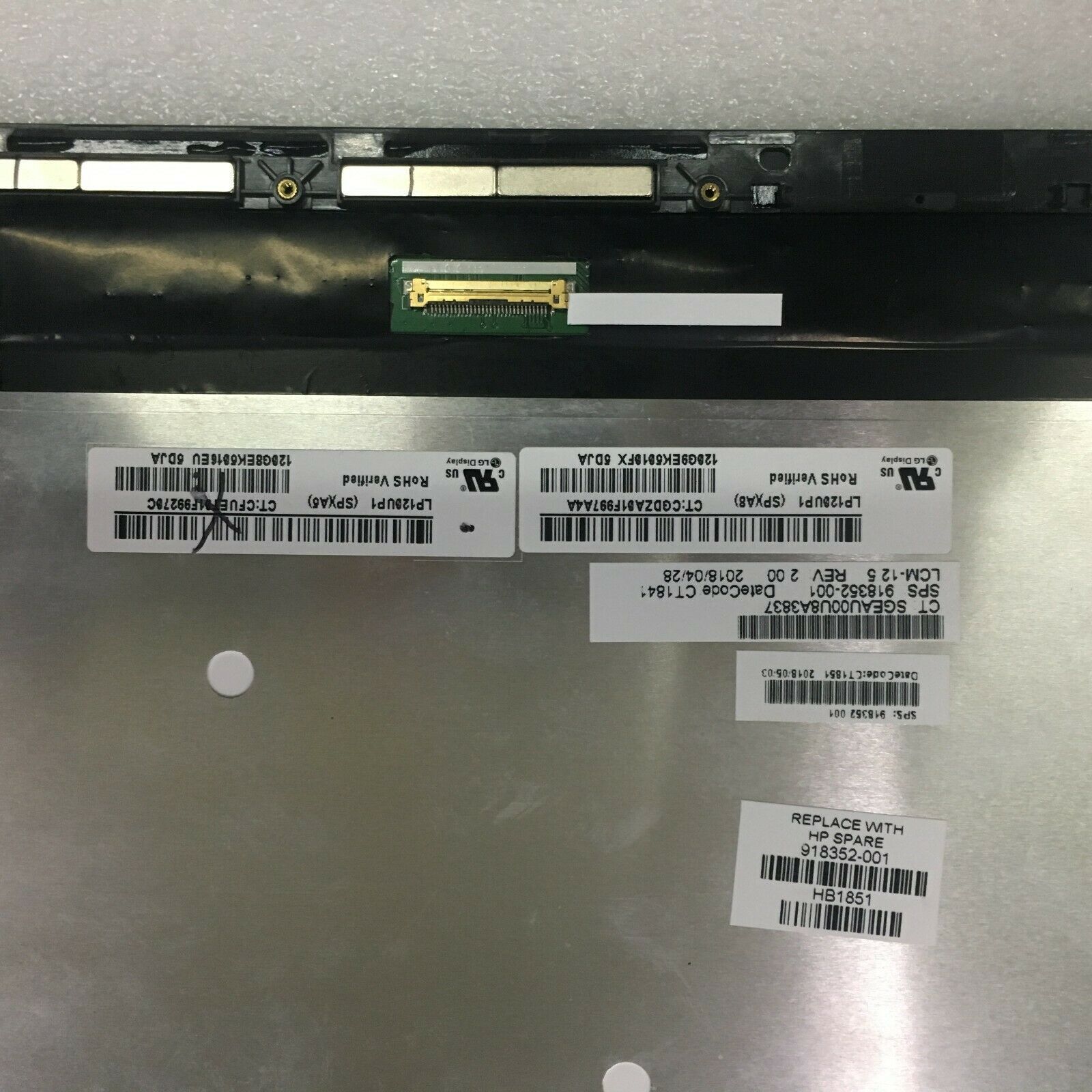 918352-001 HP PRO X2 612 G2 led display touch digitizer screen with ...