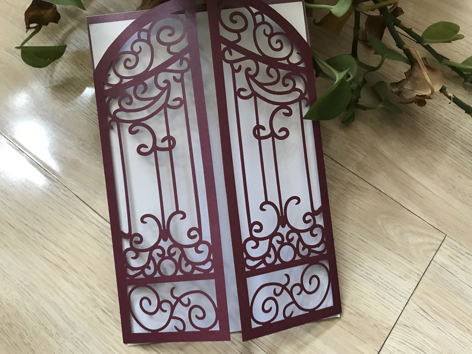 50pcs Gate Wedding Invitations,Laser Cut Wedding Cards,Invite Cards ...