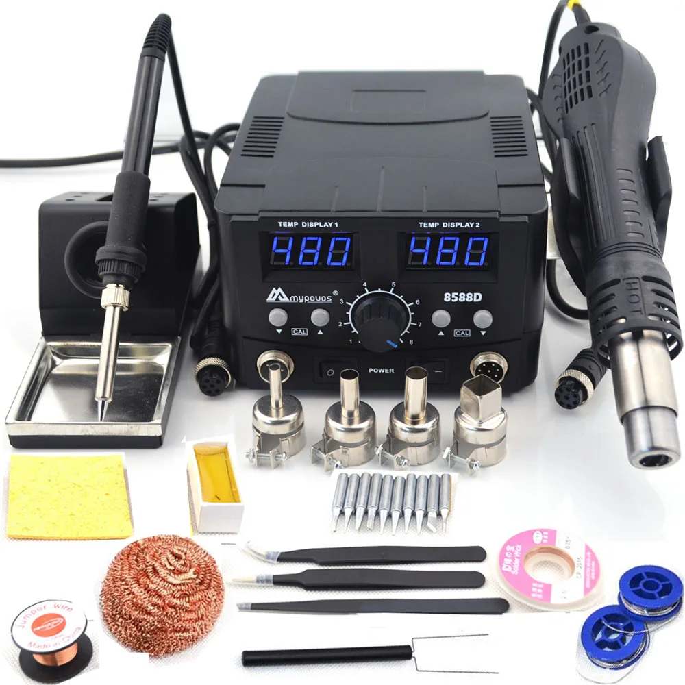 800W 2 In 1 digital ESD Hot Air Soldering Station Welding Solder 220v ...