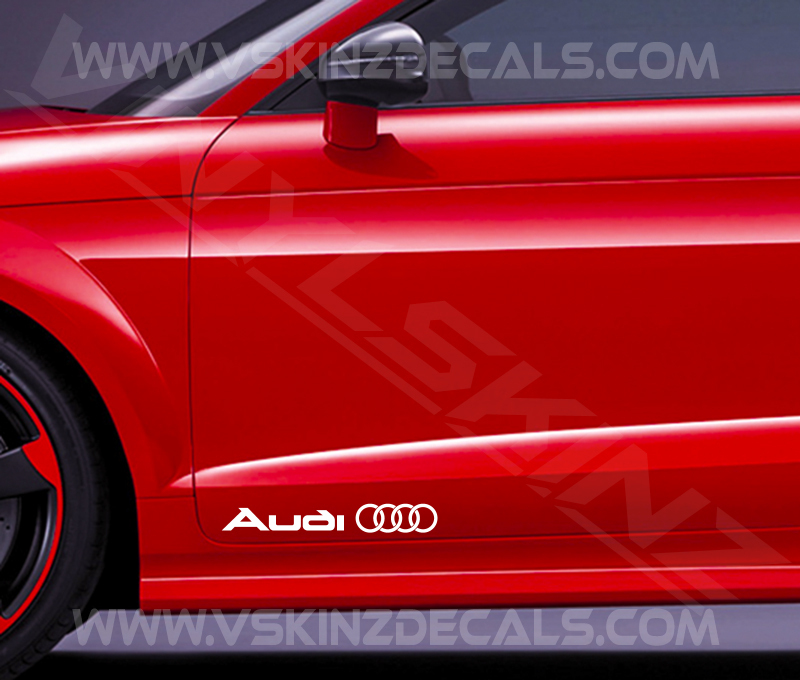 Audi Logo Premium Cast Door Decals Kit Stickers S-line Quattro TT RS A3 ...