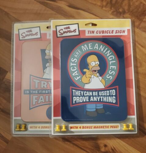 The Simpsons Tin Cubicle Sign Lot of 2 Homer NEW - Other Animation ...