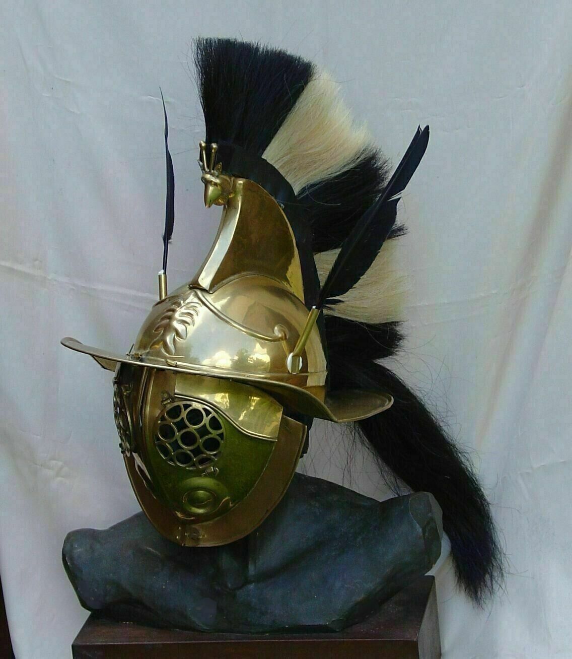 18 Guage Steel Medieval Knight Marmilo Gladiator Helmet With Plume Cosplay Helme - Armor & Shields