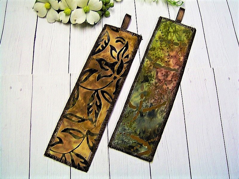 Handmade "EARTH" 2 Reversible Batik Patchwork Bookmarks - Student ...