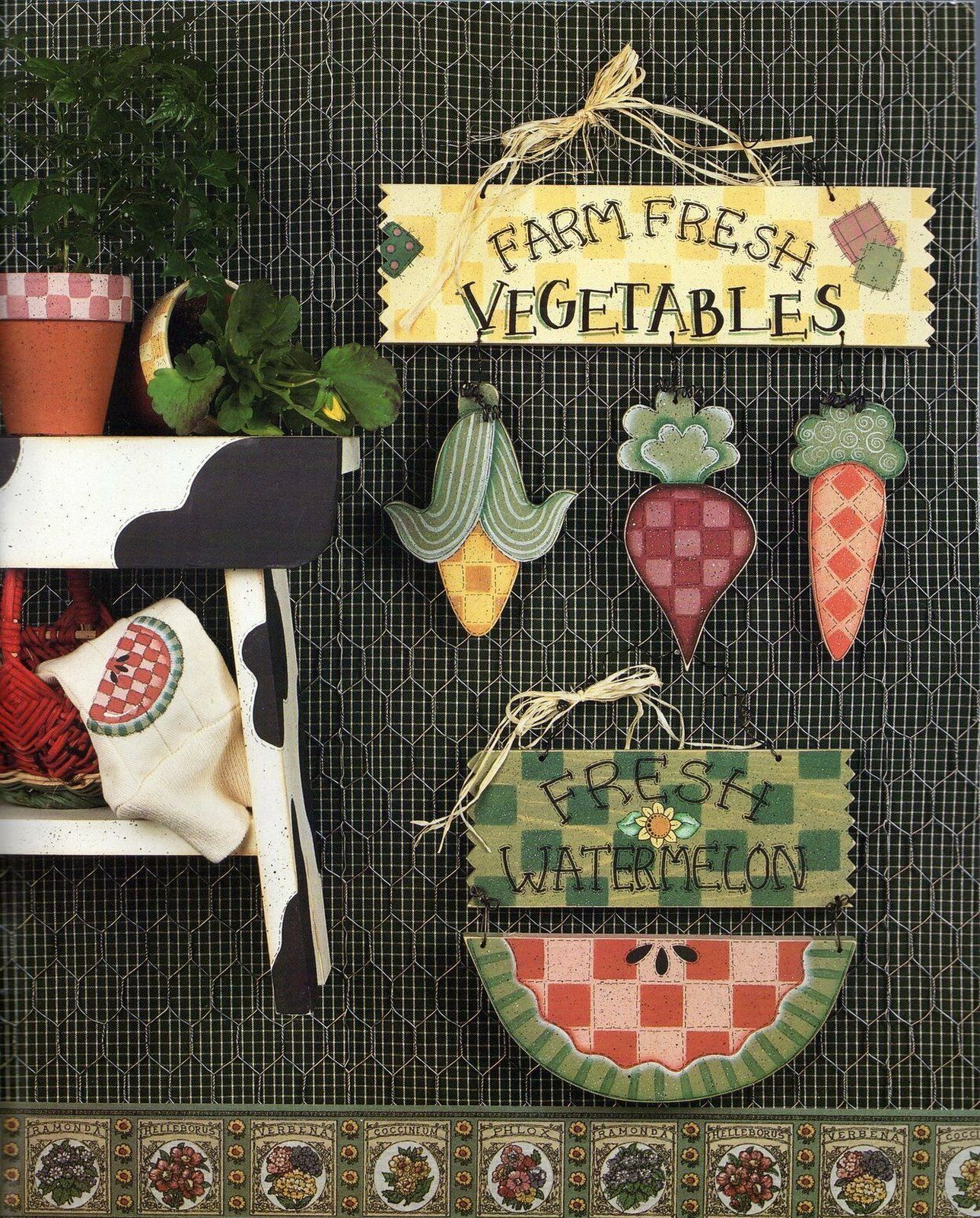 Tole Decorative Painting Checkerboard Farm Country Market Garden L ...