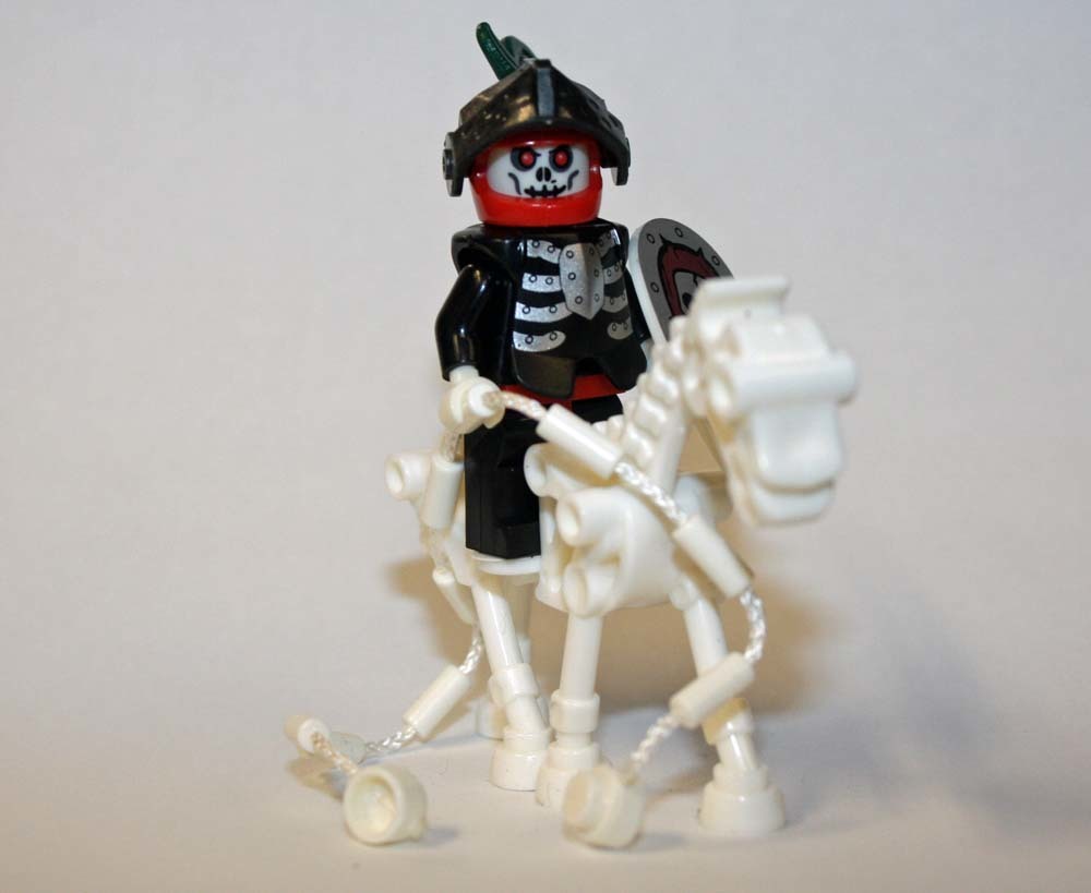 Minifigure Custom Toy Red Skeleton Knight (F) with Horse animal - LEGO ...