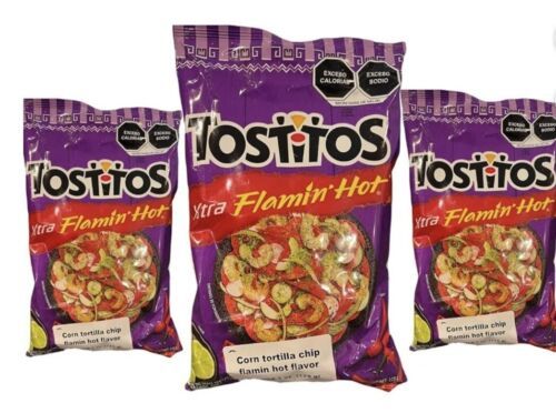 Sabritas Tostitos Hot BIG 175g Pack of 3 papas snack Mexican chips ...