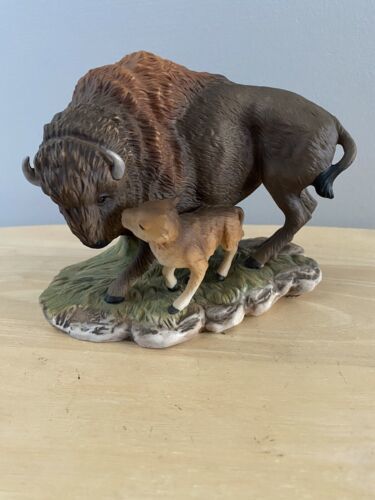 Homco American Bison Sculpture Masterpiece Porcelain Endangered Species ...