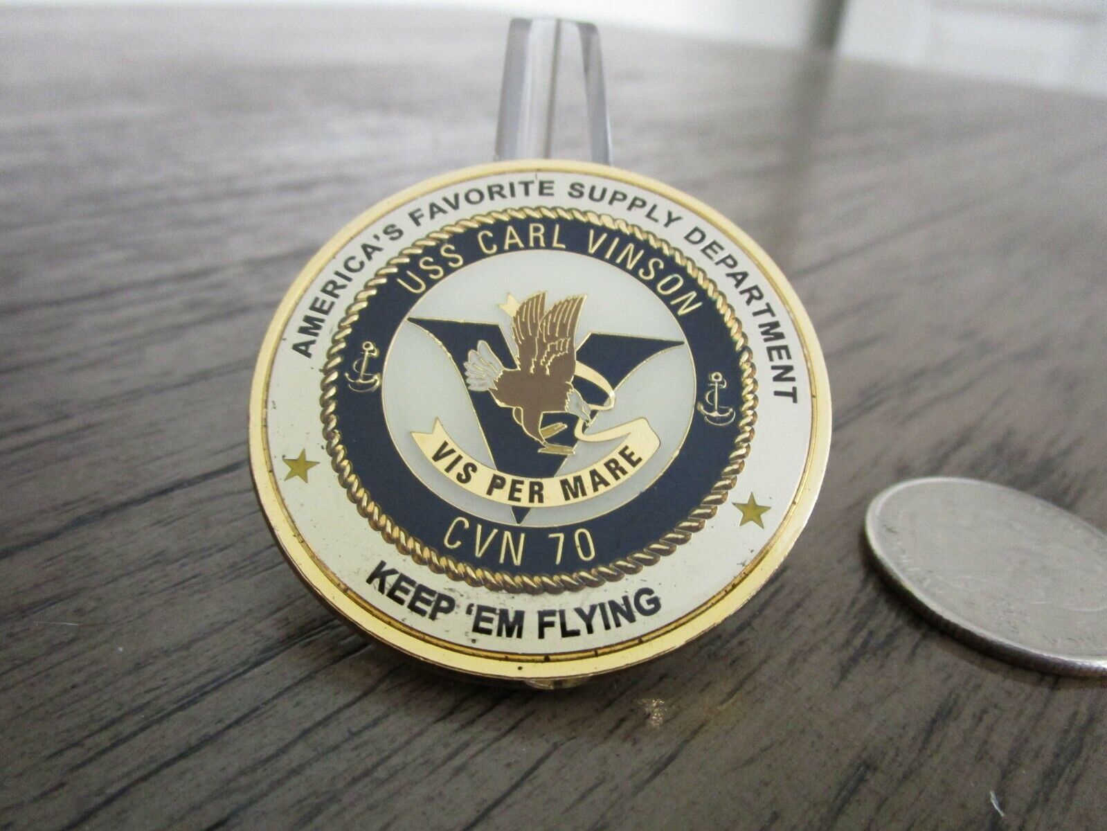 USN USS Carl Vinson CVN 70 Supply Excellence Blue Es Challenge Coin ...