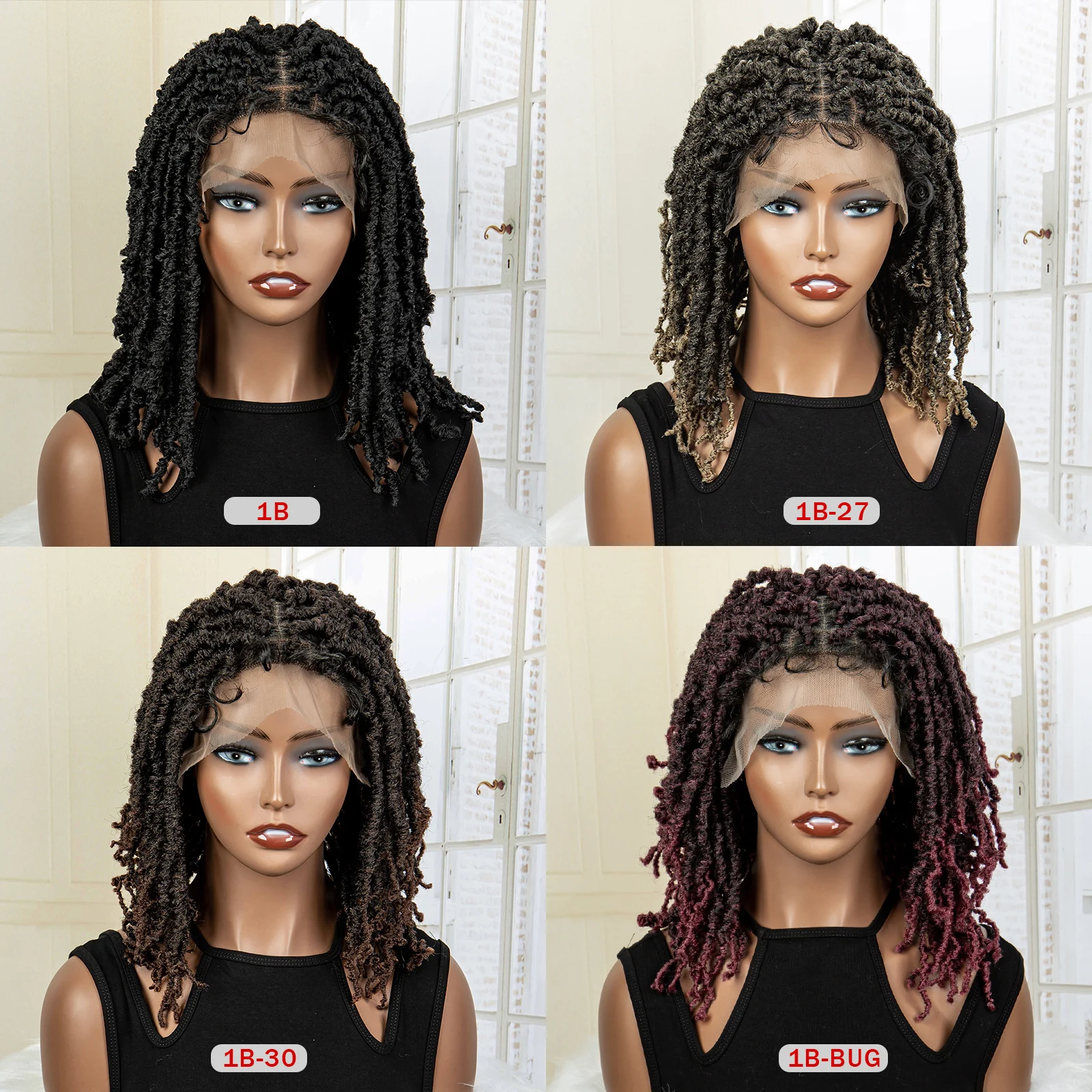 14 Inches Short Bob Dreadlocks Knotless Braided Wigs Locs Crochet ...