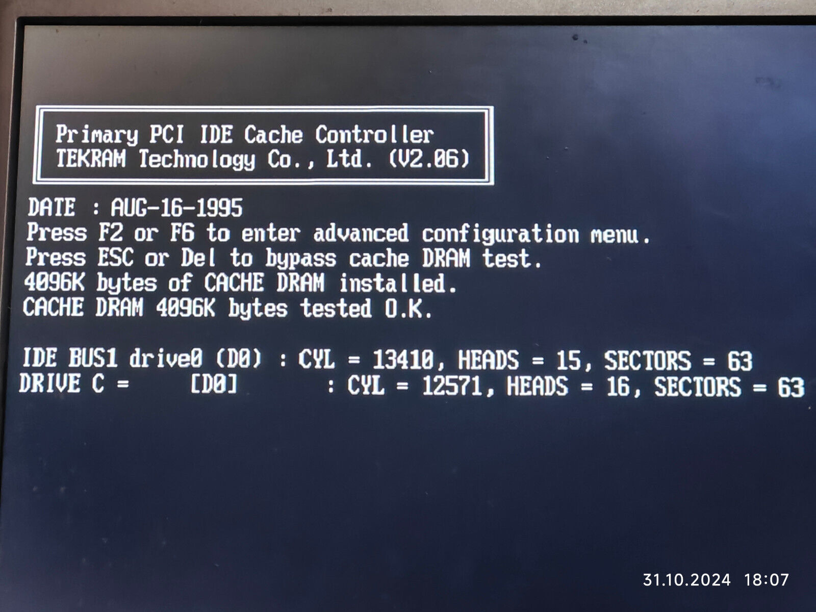 ISA IDE Caching Controller TEKRAM DC-600CF with Harris CS80C286-20 MHz ...