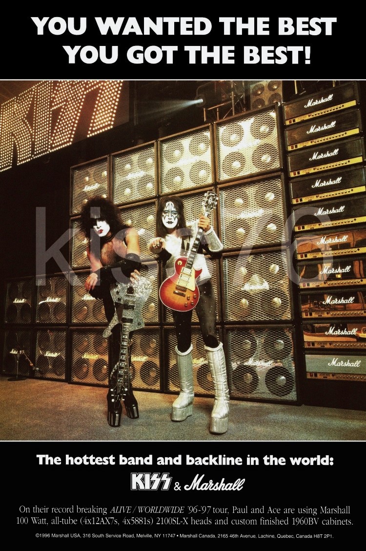 KISS Paul Stanley Ace Frehley 20 X 30 Custom Marshall Amplifiers Ad ...