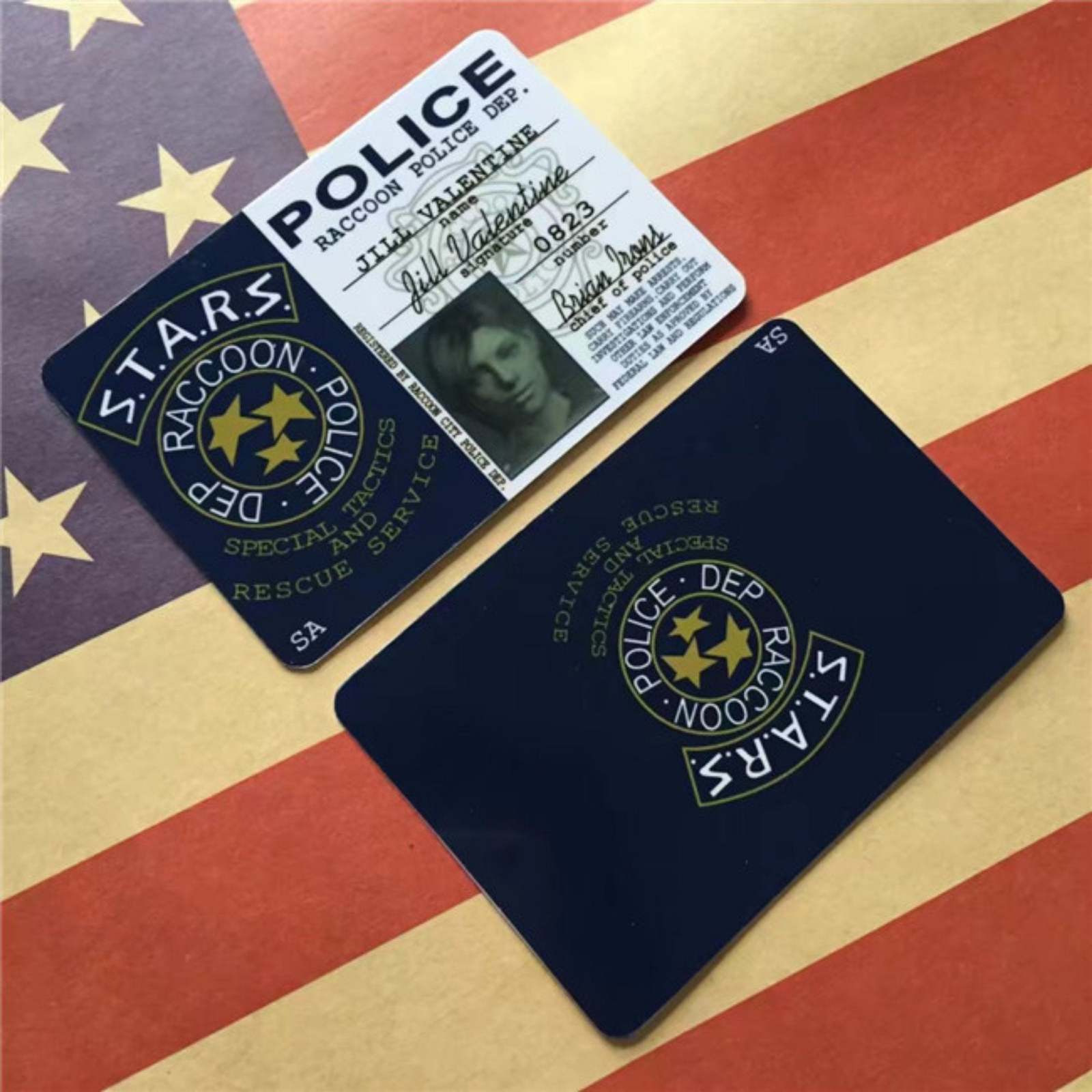 Resident Evil ID card & Leather wallet Set,100% accurate,Metal Badge ...