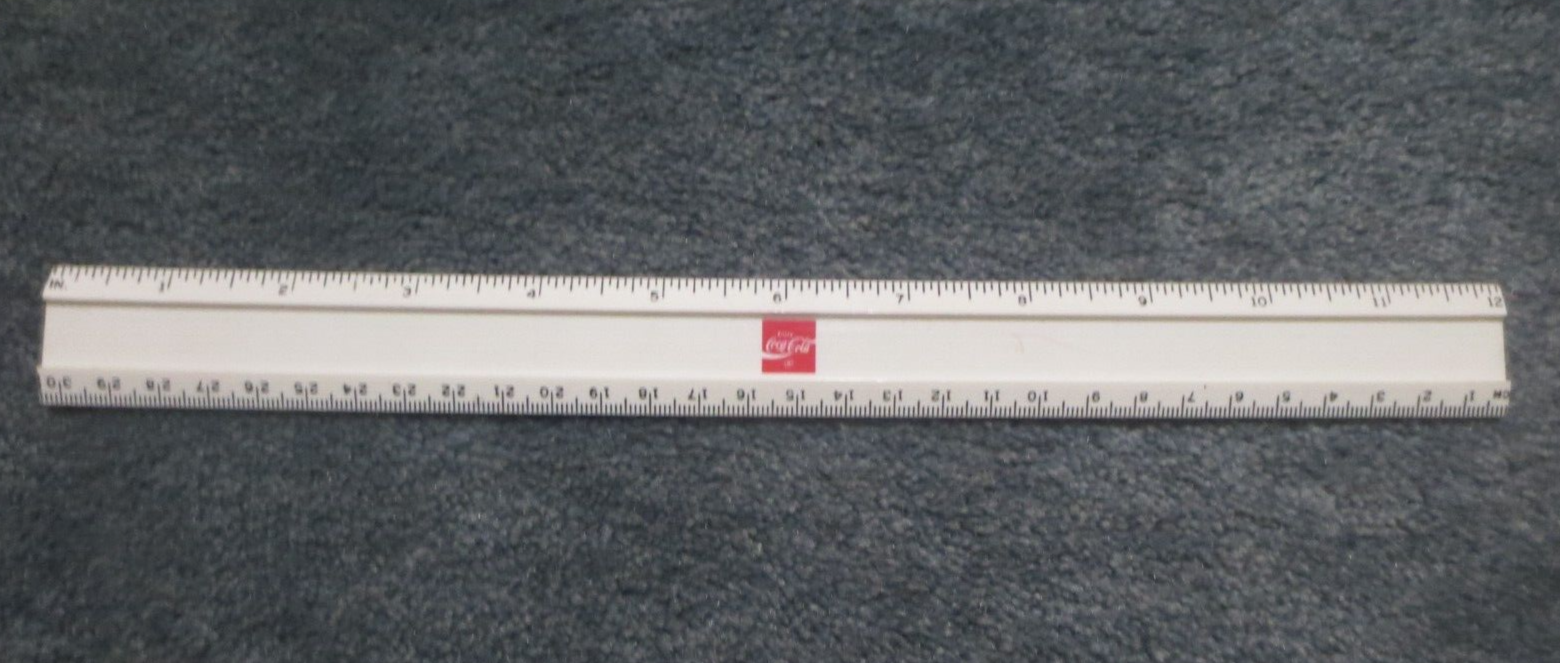 Coca-Cola 12 inch and 30 cm Ruler with Square Logo with Swirl - Soda