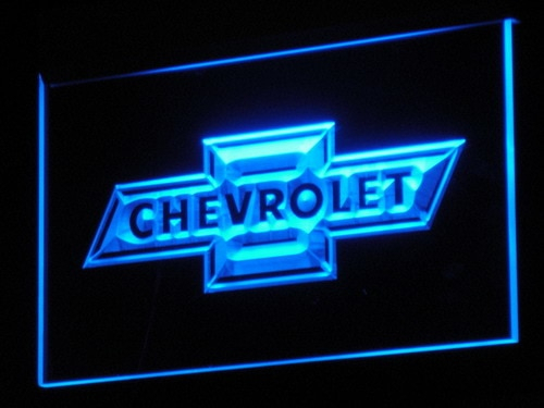 Chevrolet Car Logo LED Neon Sign Light Plate Flag Man Cave Emblem - Neon