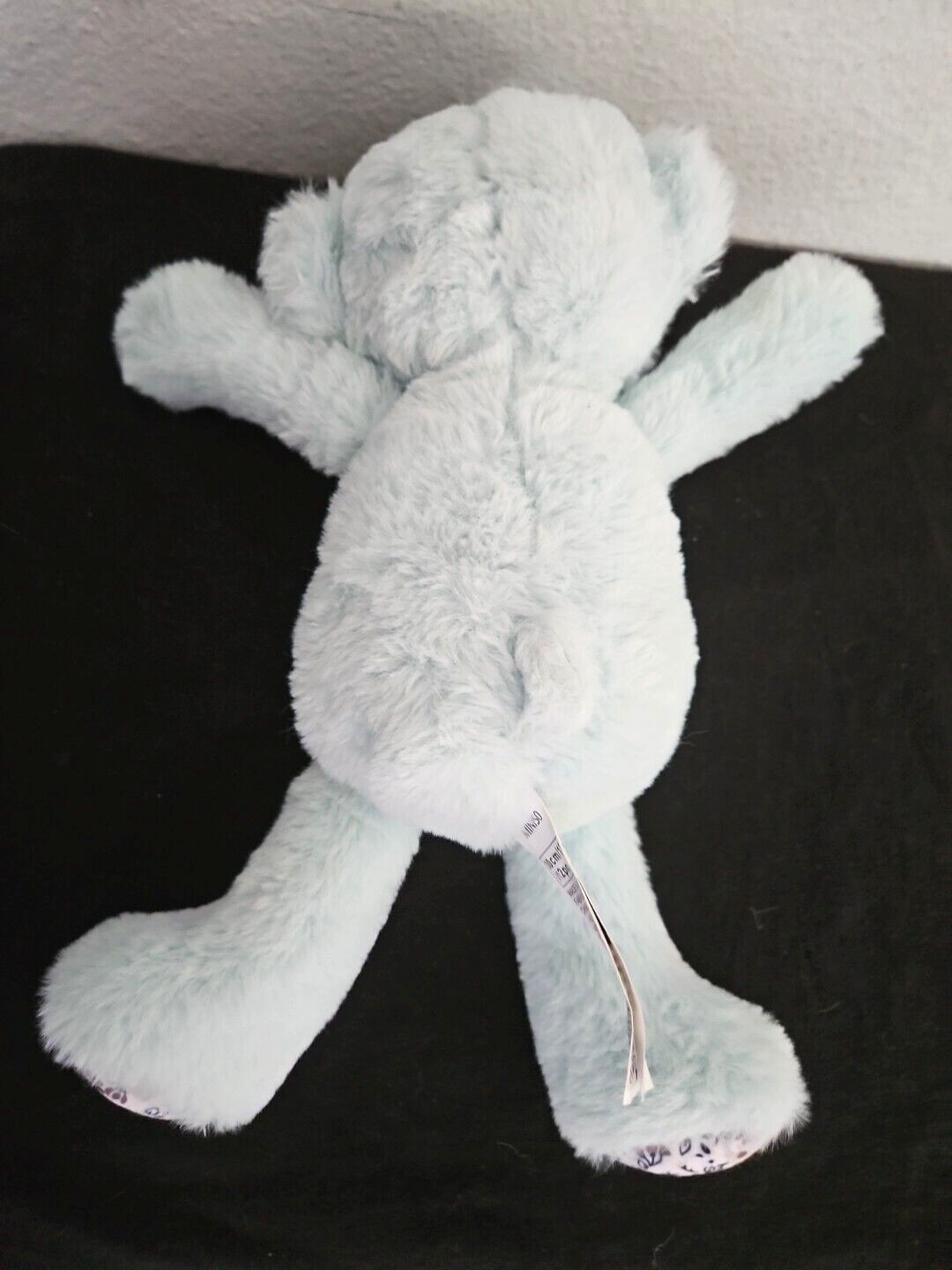 MINISO Teddy Bear Plush Stuffed Animal Blue Flower Bow Feet Pink Nose ...