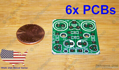 6x PCB ONLY for Dual JUMBO LED Adjustable Flasher KIT Transistorized v1 ...
