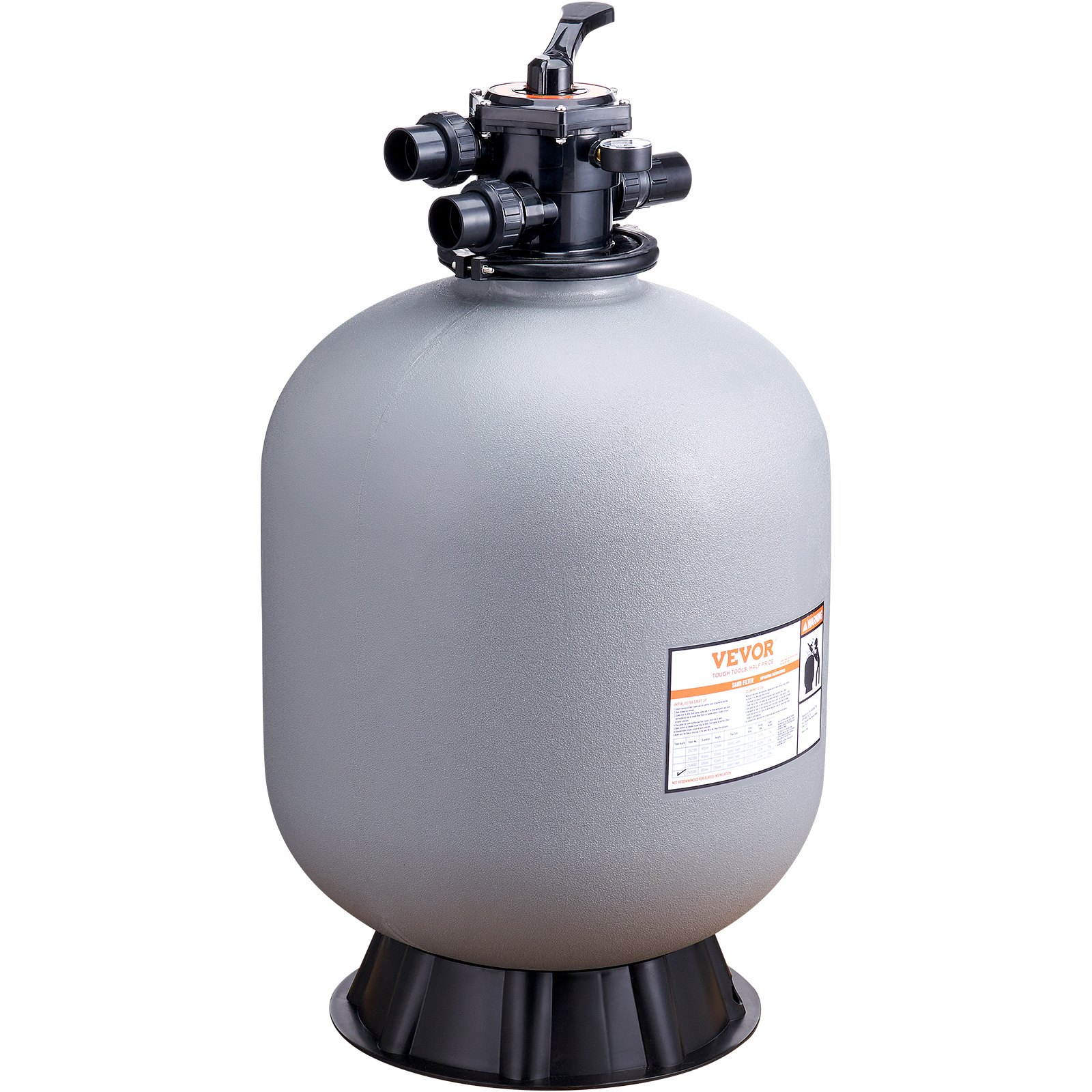 24" Sand Filter System for Pools, 65 GPM, 7-Way Valve, Inground/Above ...