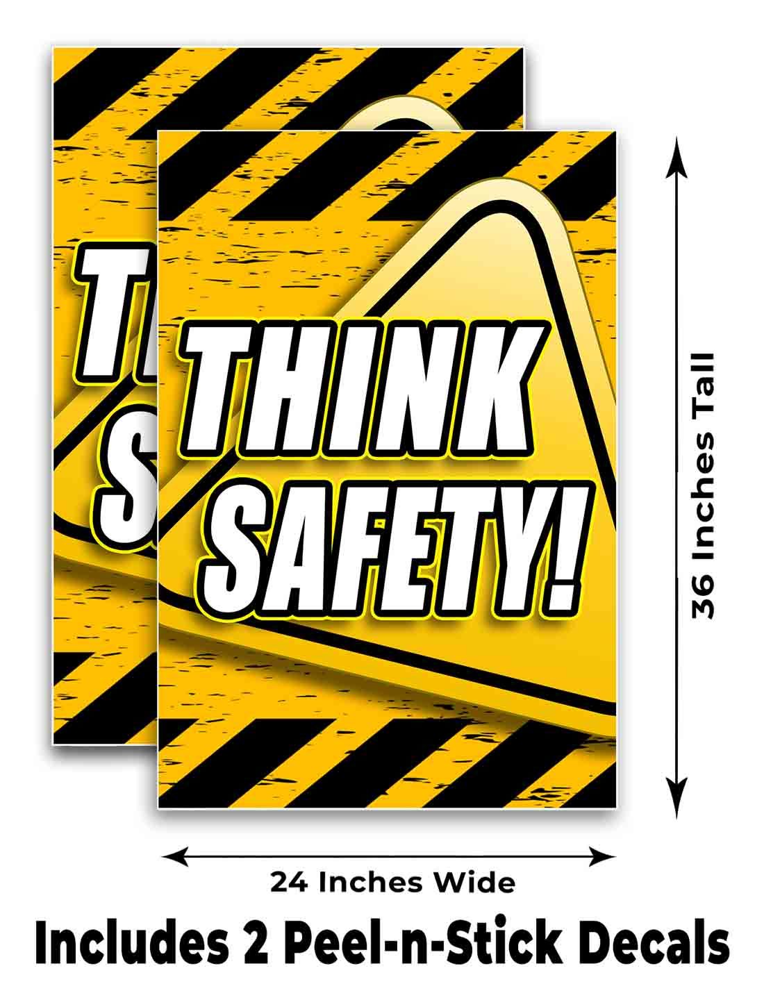 THINK SAFETY Signicade 24x36 Aframe Sidewalk Decal Sign Banner ...