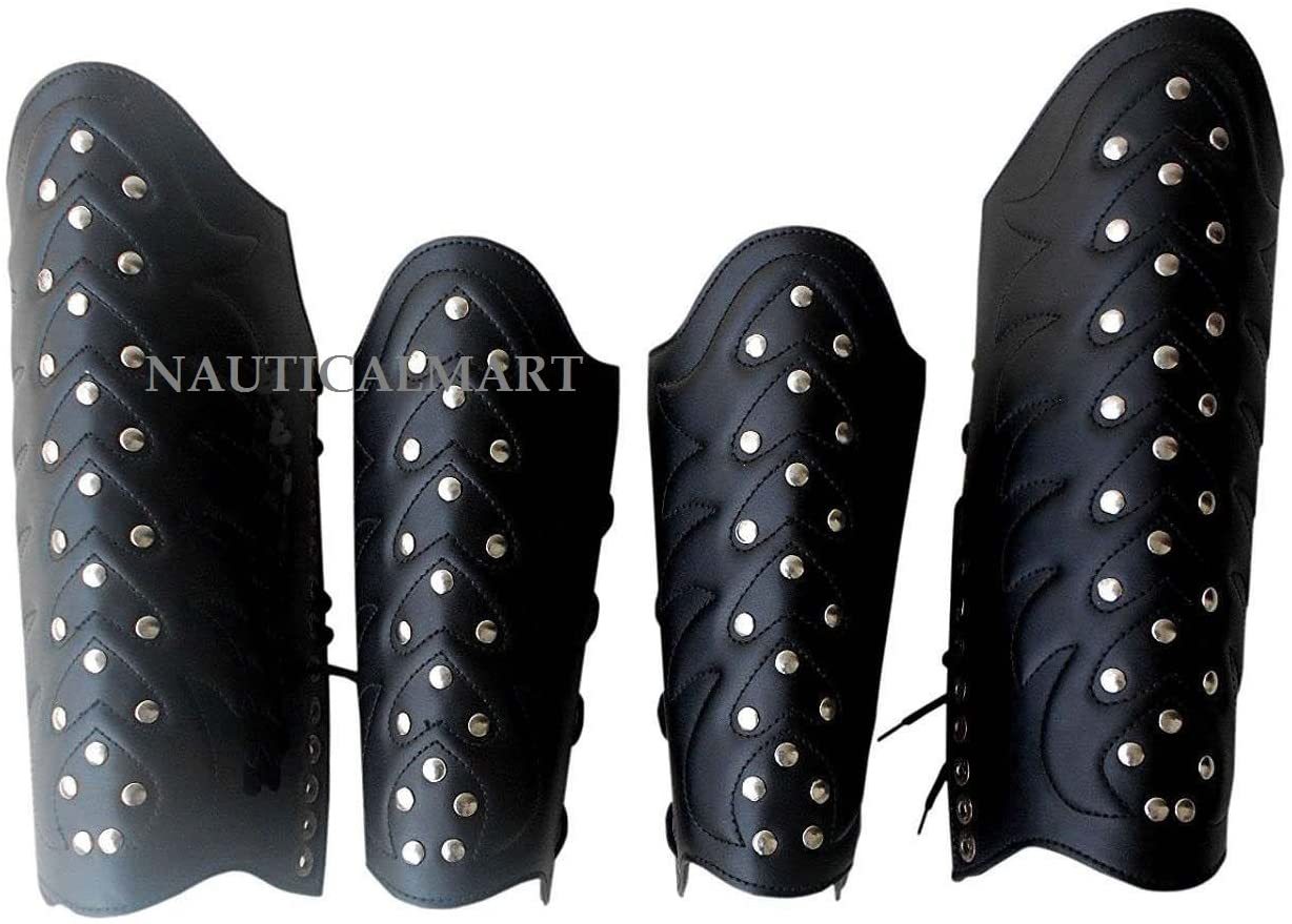 NauticalMart Leather Greek Armor Arm Guard Vambrace - Leg GUARD Replica ...