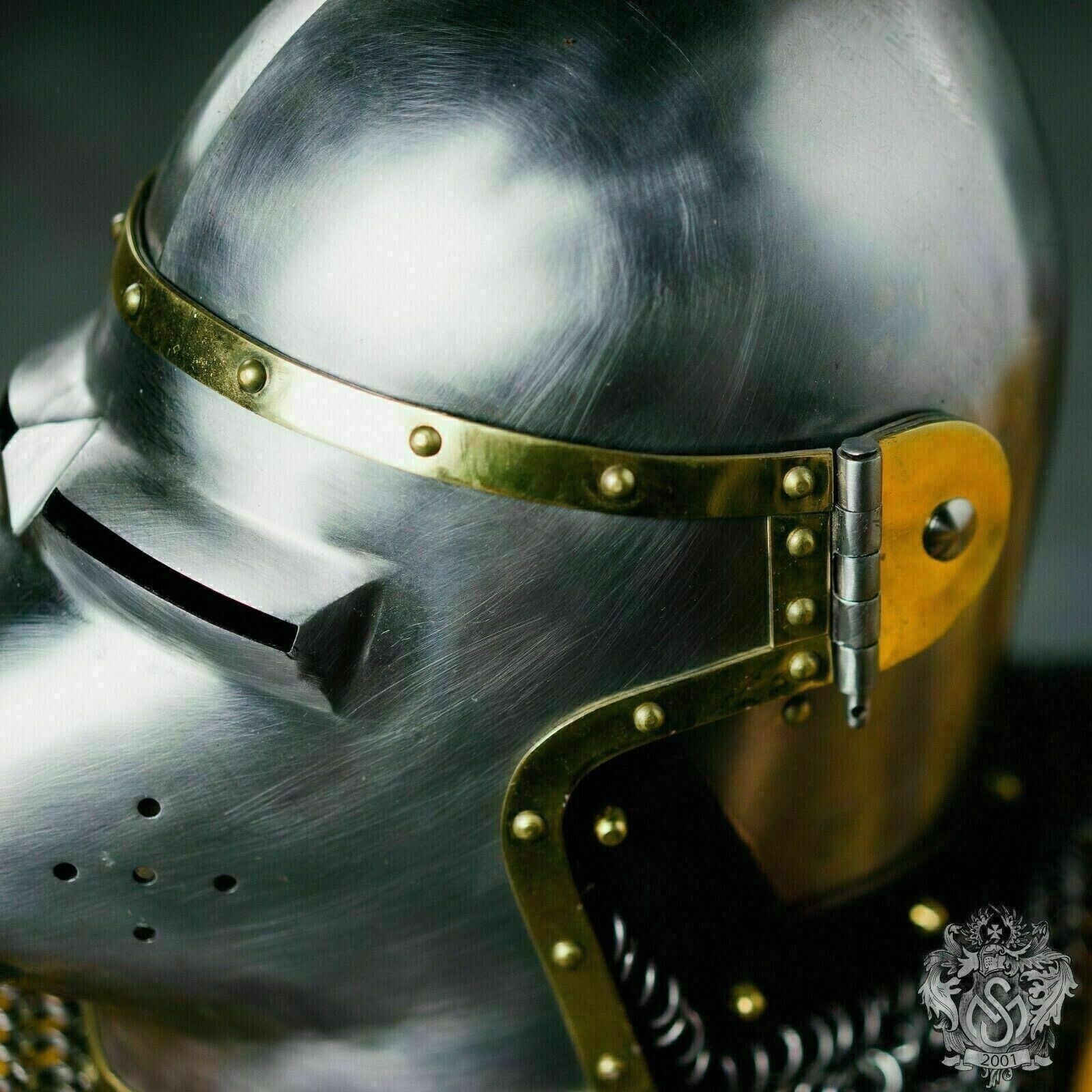 Medieval Knight Custom Helmet 18Gauge Steel and similar items