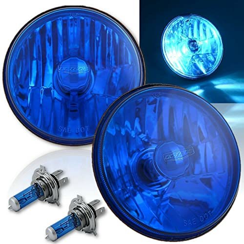5 3/4 Halogen Diamond Crystal Clear Blue Headlight Headlamp 60/55W H4 ...