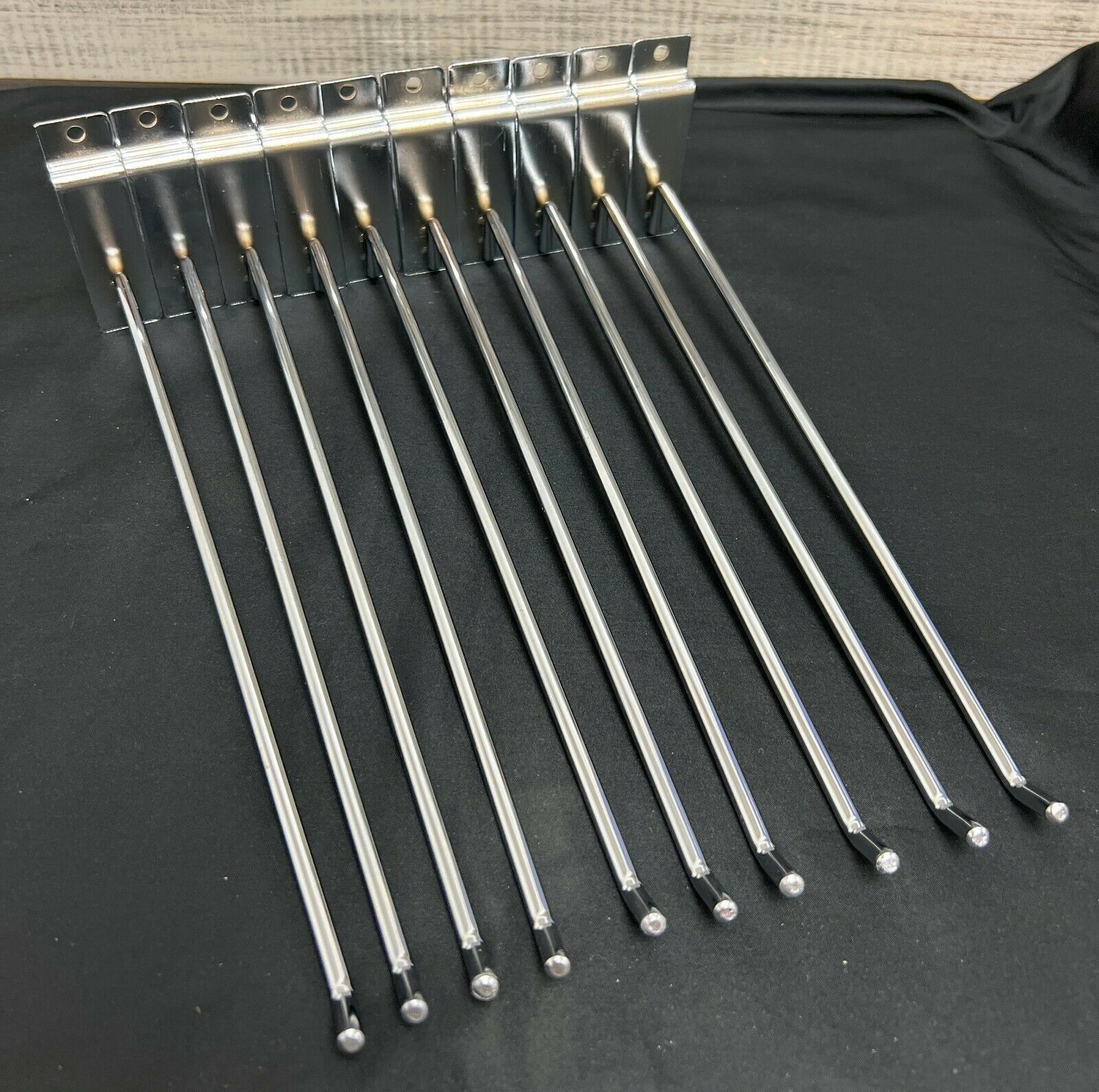 12" Chrome Hooks for Slatwall Panels Shelf Hanger Hooks - Pegboards & Hooks