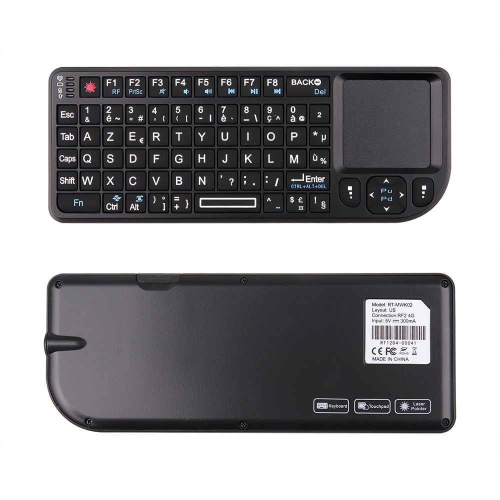 Mini 2.4G RF Wireless Keyboard - Rainbow Backlight, French - Keyboards ...