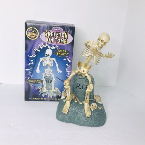 Vintage 1998 Gemmy Dancing Skeleton On Tomb Halloween Prop Decoration ...