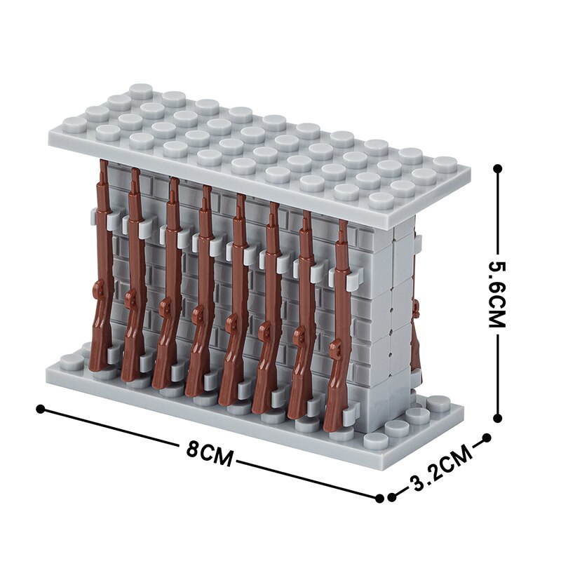 64pcs WW2 Military Weapon Rack gun arsenal Minifigures Building Toys ...