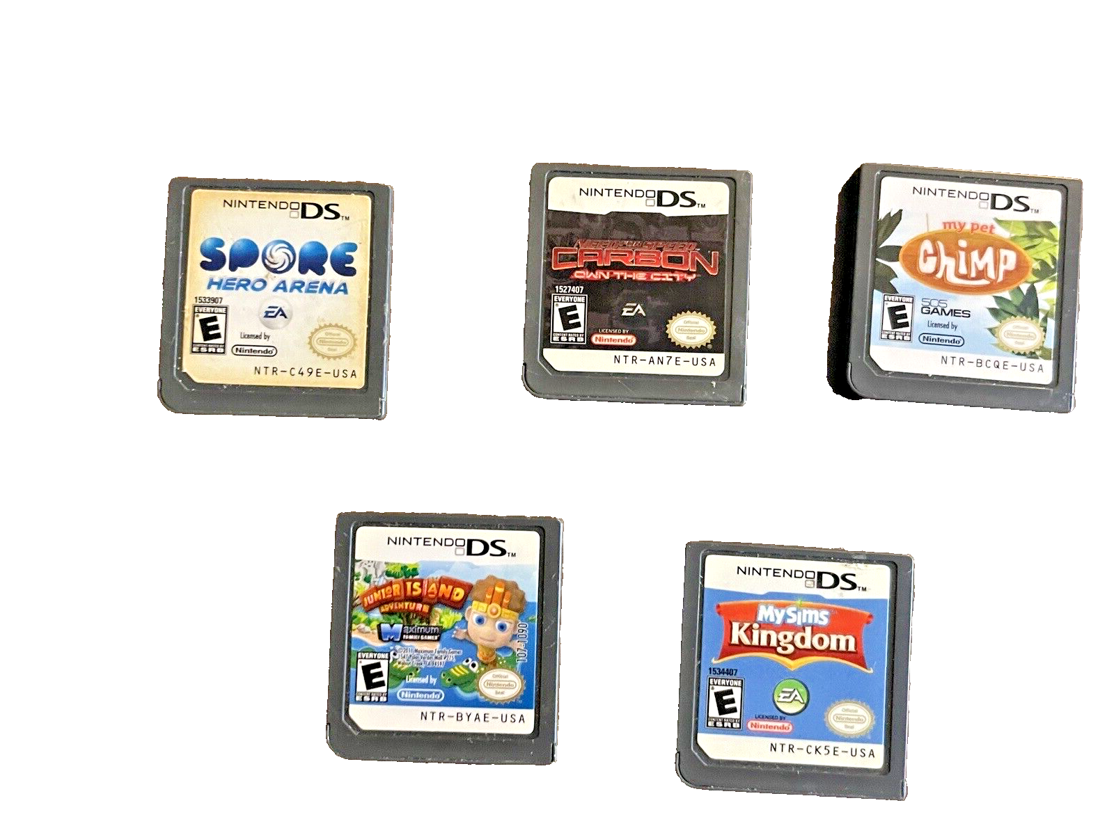 Nintendo DS Games Untested Chimp MySims Kingdom Spore Carbon Jr Island ...