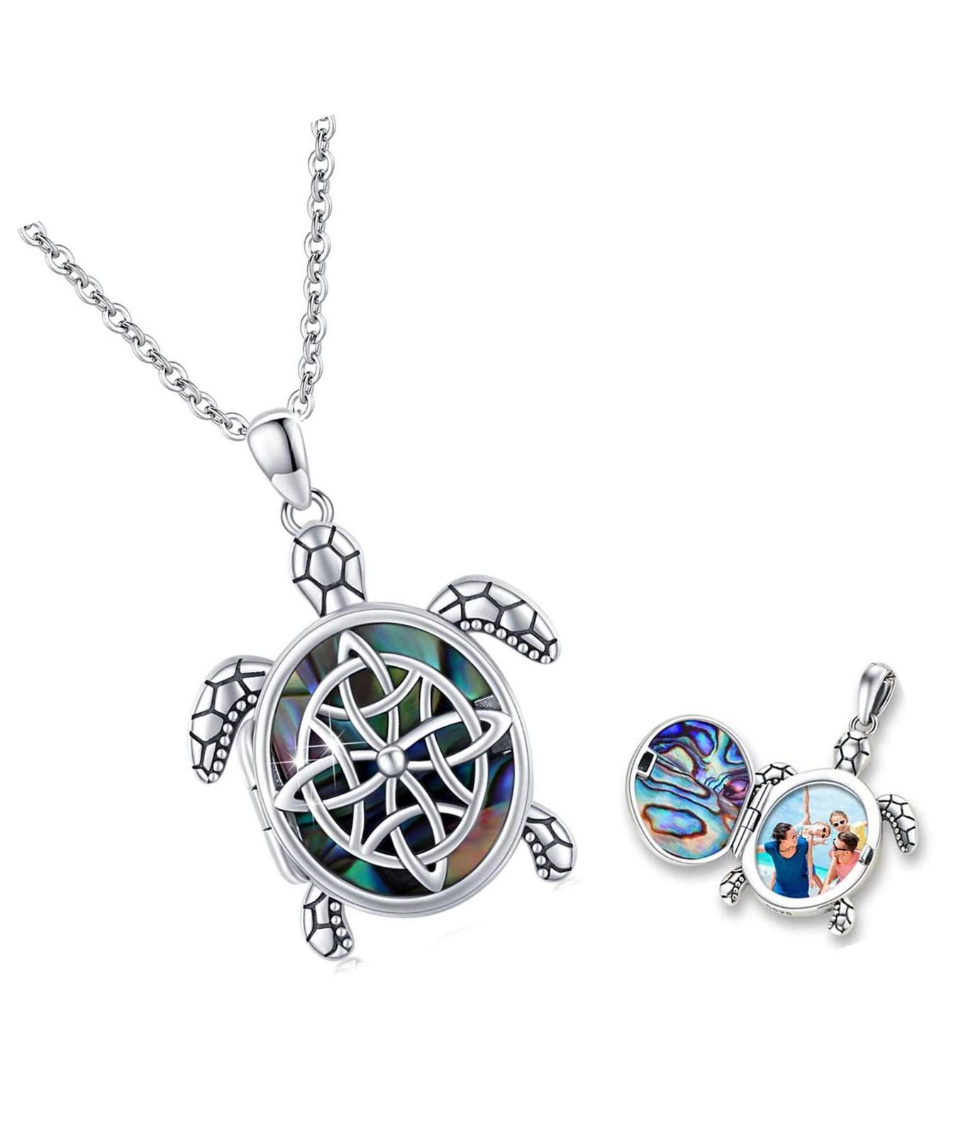 Sea Turtle Photo Locket Necklace That Hold 1 Pictures - Framing Mats