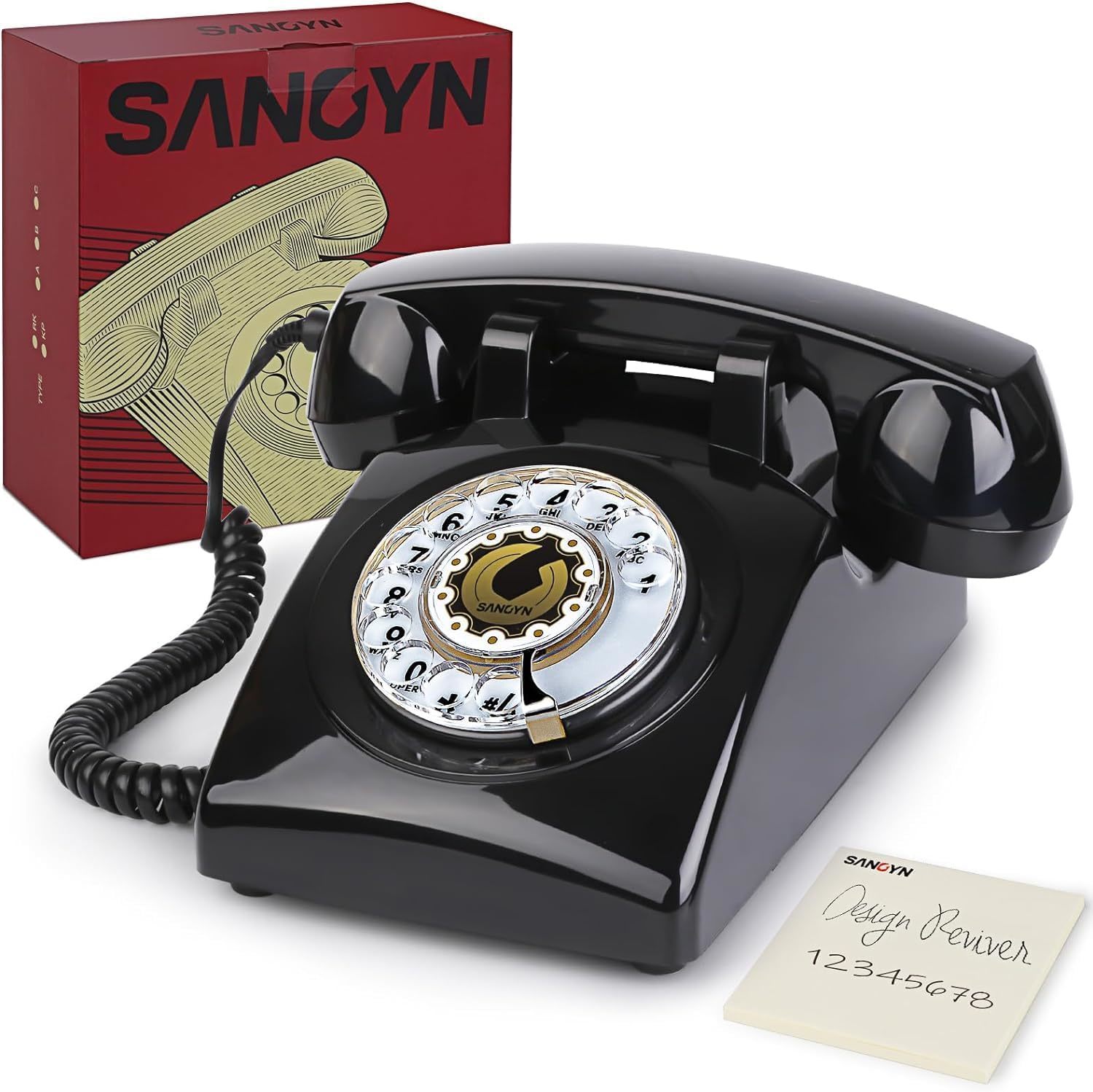 Sangyn 1960'S Classic Old Style Retro Landline Desk Telephone, Rotary ...