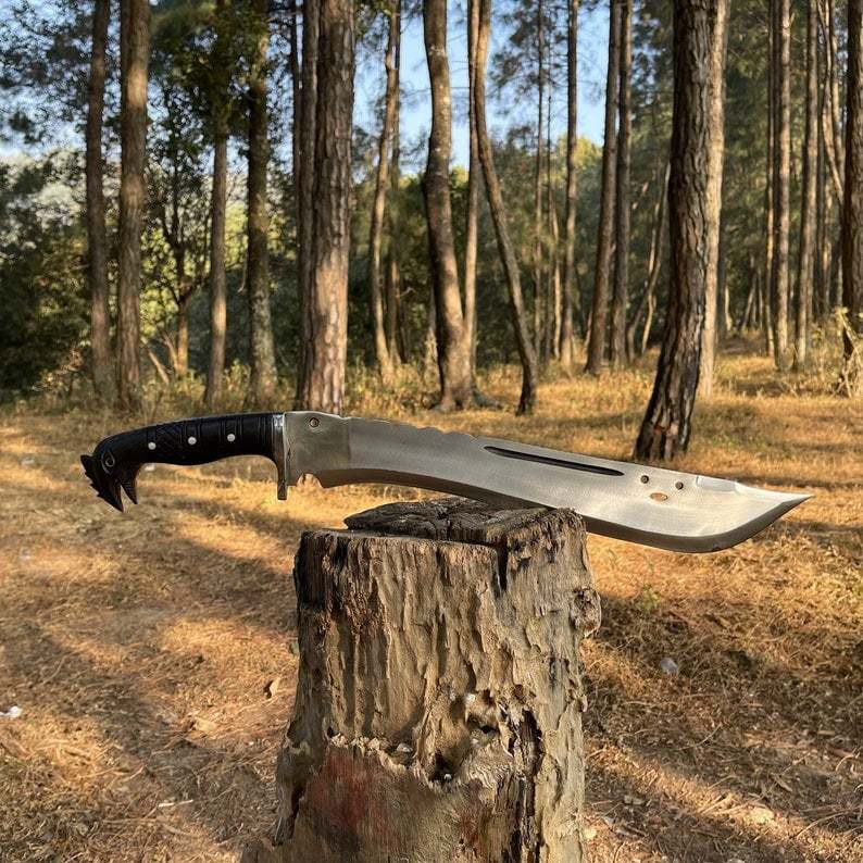 18" Hand forged Bowie knife, Bushcraft knife, Kukri Machete, Jeep Leaf ...
