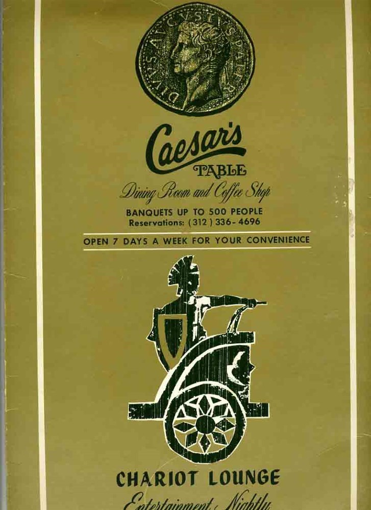 Caesar's Table Dining Room Menu Sheraton Motor Inn Waukegan Illinois ...