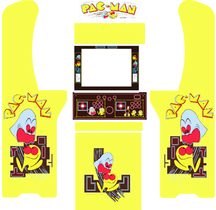 AtGames Legends Ultimate ALU PAcman Retro Arcade Cabinet vinyl side Art ...