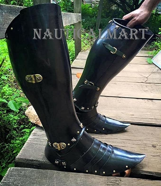Nauticalmart Armor Greaves Medieval Functional Black Steel Knights Leg ...