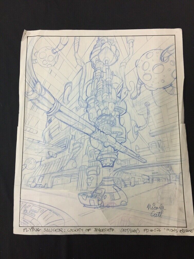 Nicola Cuti Animated TV Series Original Concept Art - Flying Saucer ...