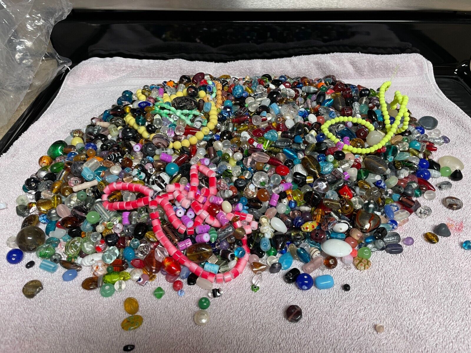 Over 20 LBS!~ Huge Lot Broken Glass Beads * 4 Mosaic Repurposing ...