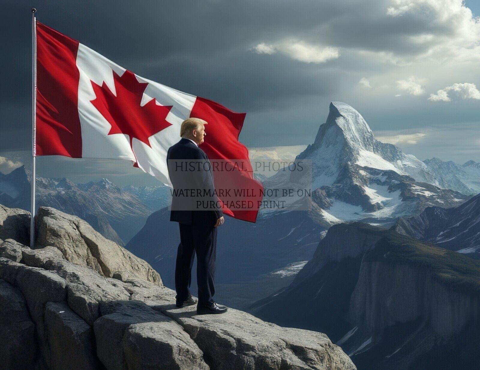PRESIDENT DONALD TRUMP CANADA BECOMING 51ST STATE MEME 8.5X11 AI CANVAS ...