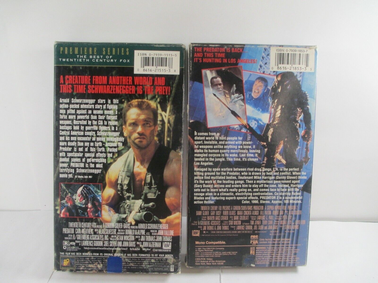Predator 1 and 2 VHS Arnold Schwarzenegger Danny Glover - VHS Tapes