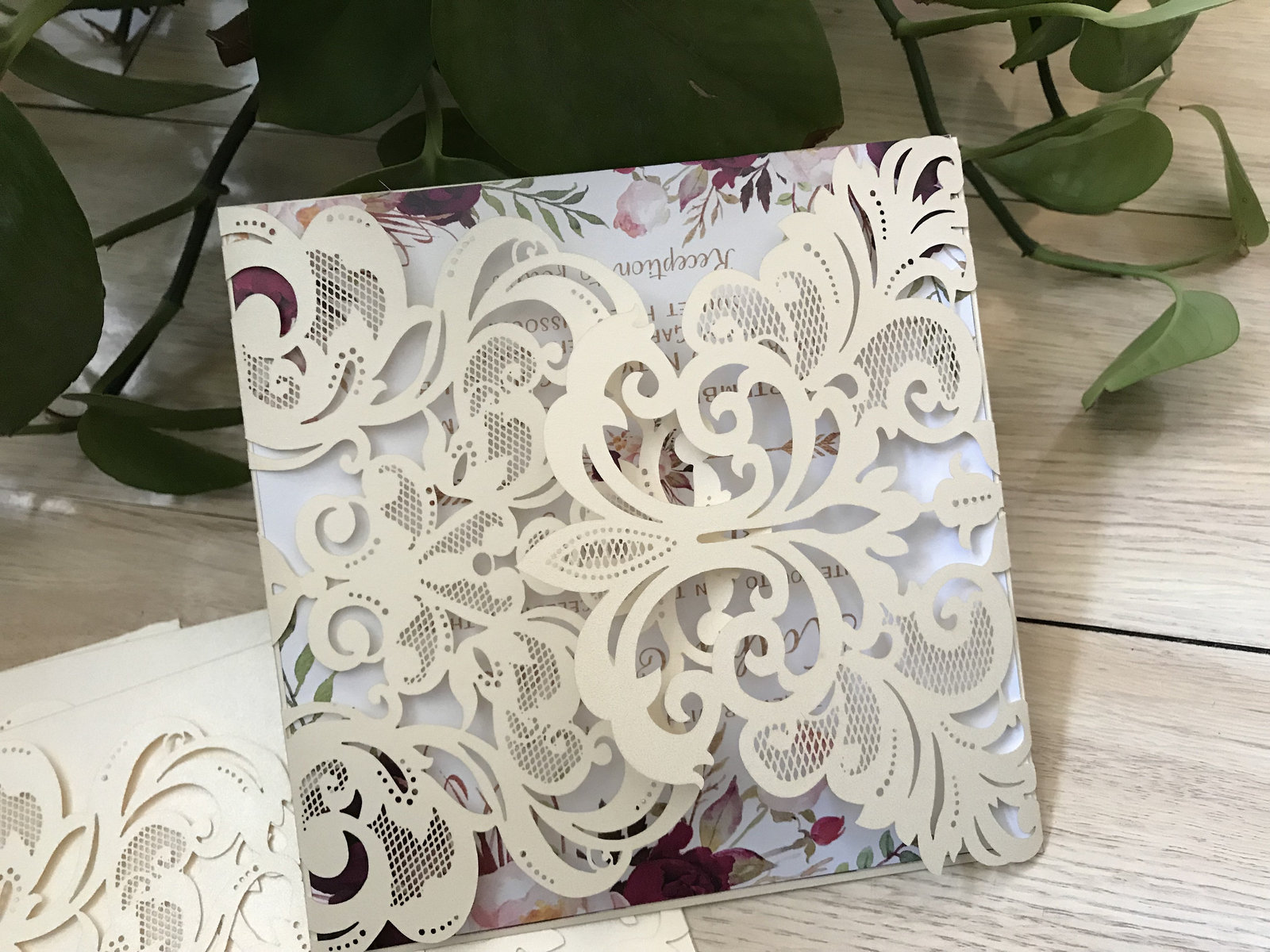 50pcs Pearl Ivory Wedding Invitation,Laser Cut Wedding Cards,Invitation ...