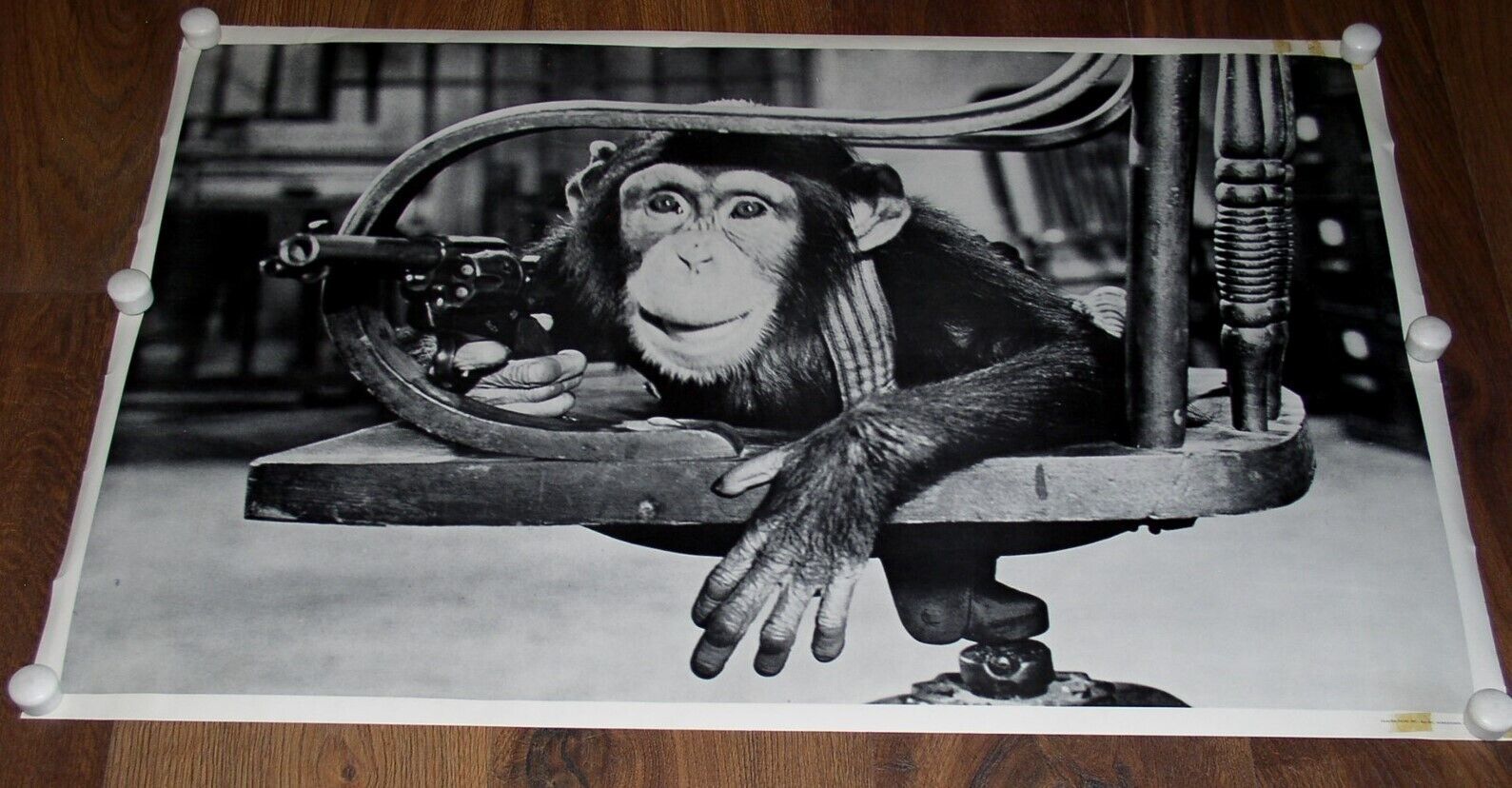 FAMOUS FACES MONKEY CHIMP WITH GUN POSTER VINTAGE 1960's HEAD SHOP ...