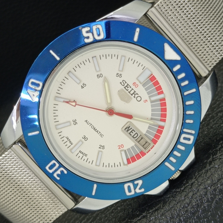 SEIKO 5 JAPAN MENS AUTOMATIC 6309A REFURBISHED WHITE DIAL WATCH a426533 ...